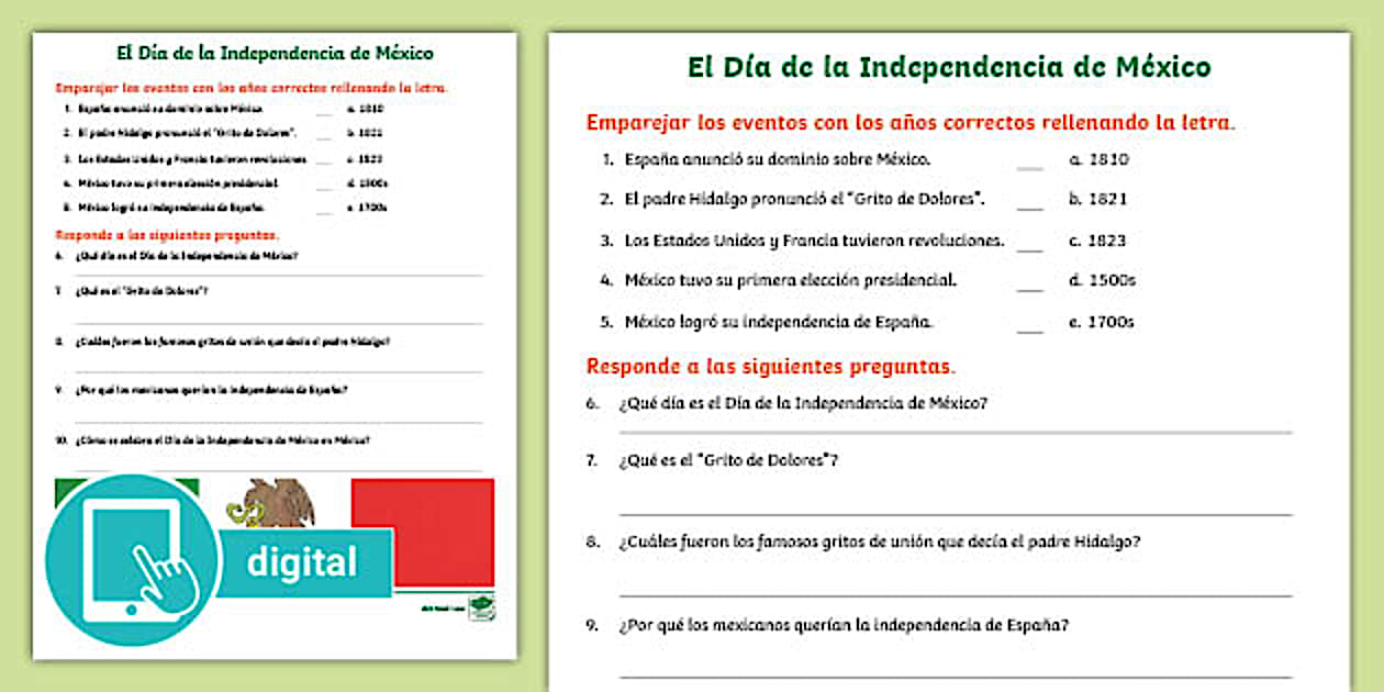 Cuestionario interactivo: Día de la Independencia de México