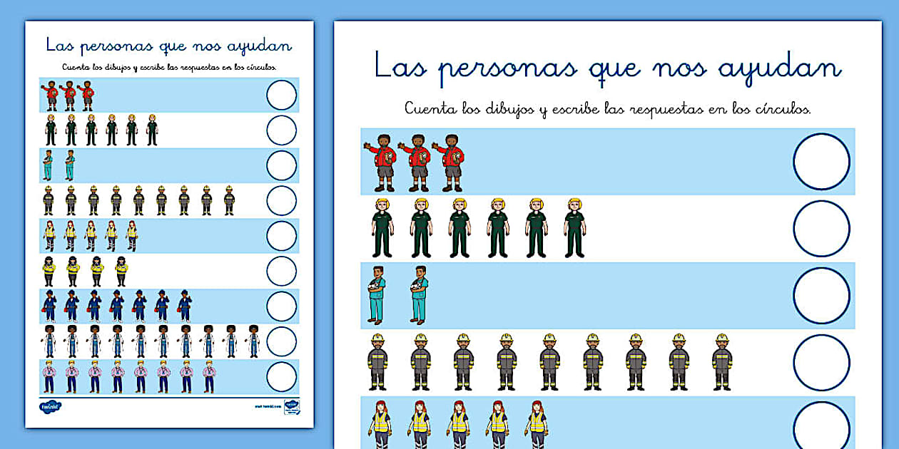 Ficha de actividad: Contar personas - Las personas que nos ayudan