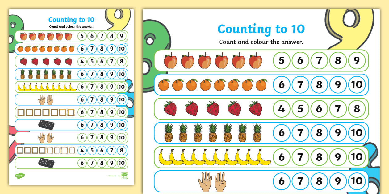 An Introduction to Counting to 10 Activity Sheet - Twinkl