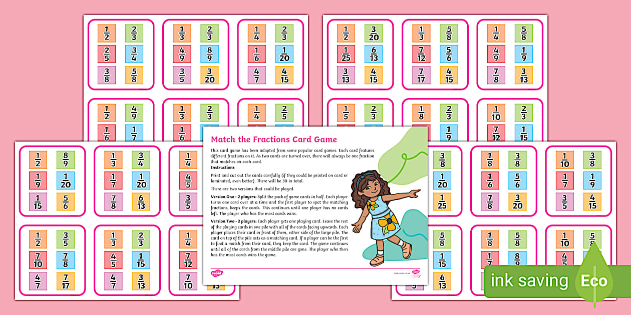 Match the Fractions Card Game (Teacher-Made) - Twinkl