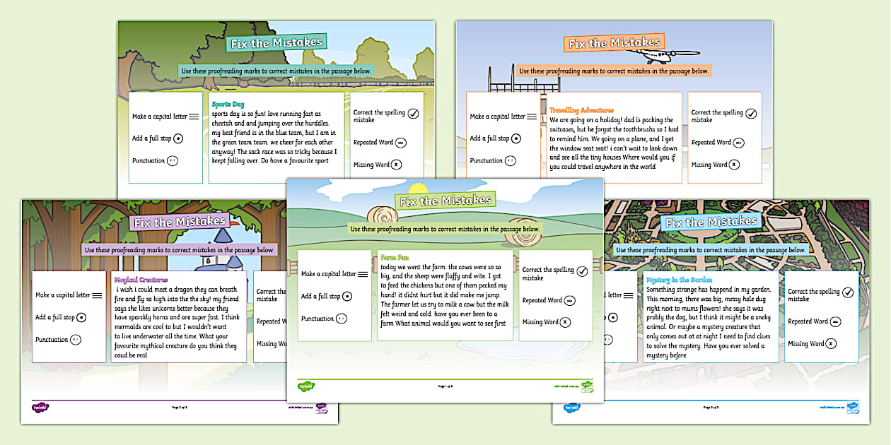 Fix the Mistakes Activity Sheets (teacher made) - Twinkl