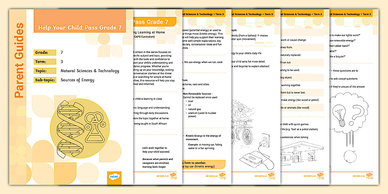 Help Your Child Pass Grade 7 Parent Guides – Sources of Energy