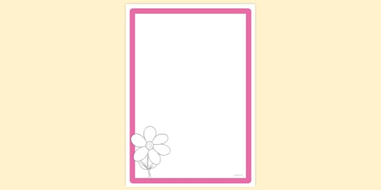 Flower Outline Page Border | Page Borders | Twinkl - Twinkl