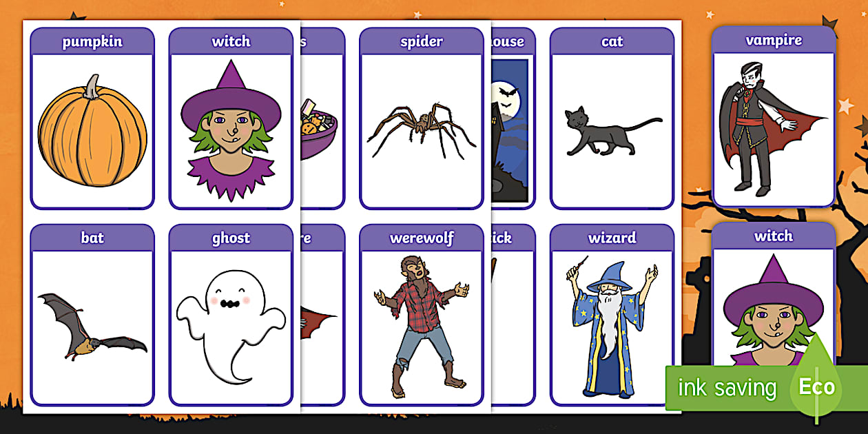 Black and White Halloween Pairs Matching Game - Twinkl