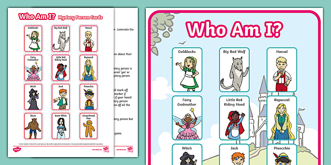 Fairy Tale Characters Who Am I? Game - Twinkl