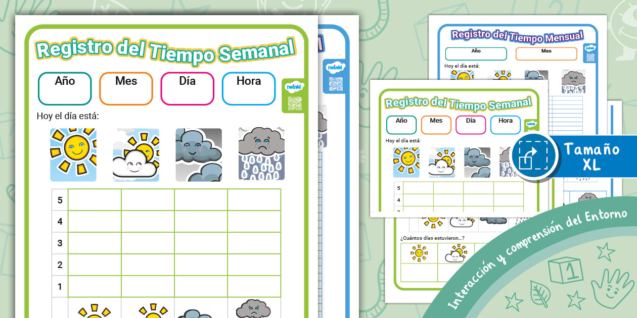 Kínder | Prekínder | Pictograma | Tablero | Clima | Tiempo