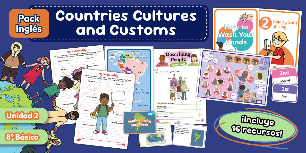 Pack de Recursos | Inglés | Unidad 2 | 8° Básico | Cultures