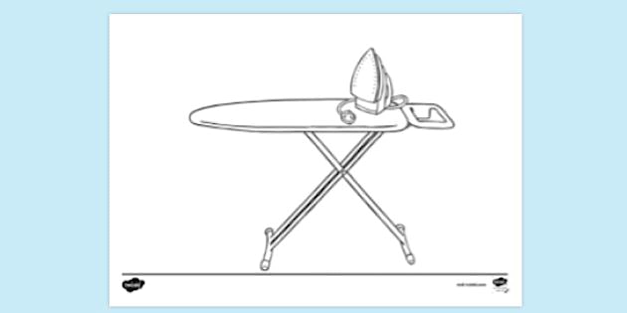 Iron and Ironing Board Colouring Sheet (teacher made)