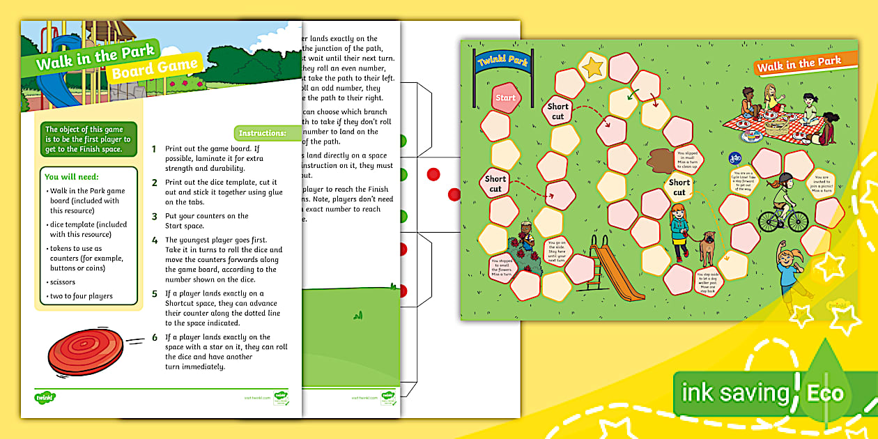 Walk in the Park Board Game (teacher made) - Twinkl
