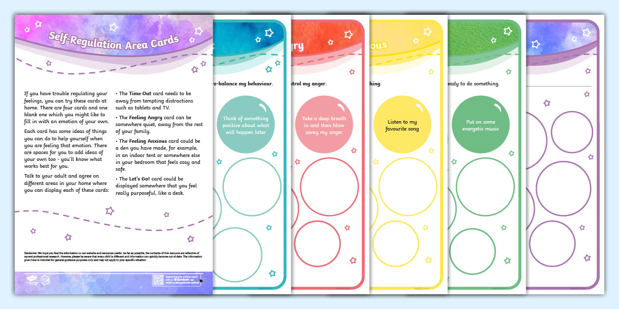 Self-Regulation Area Cards