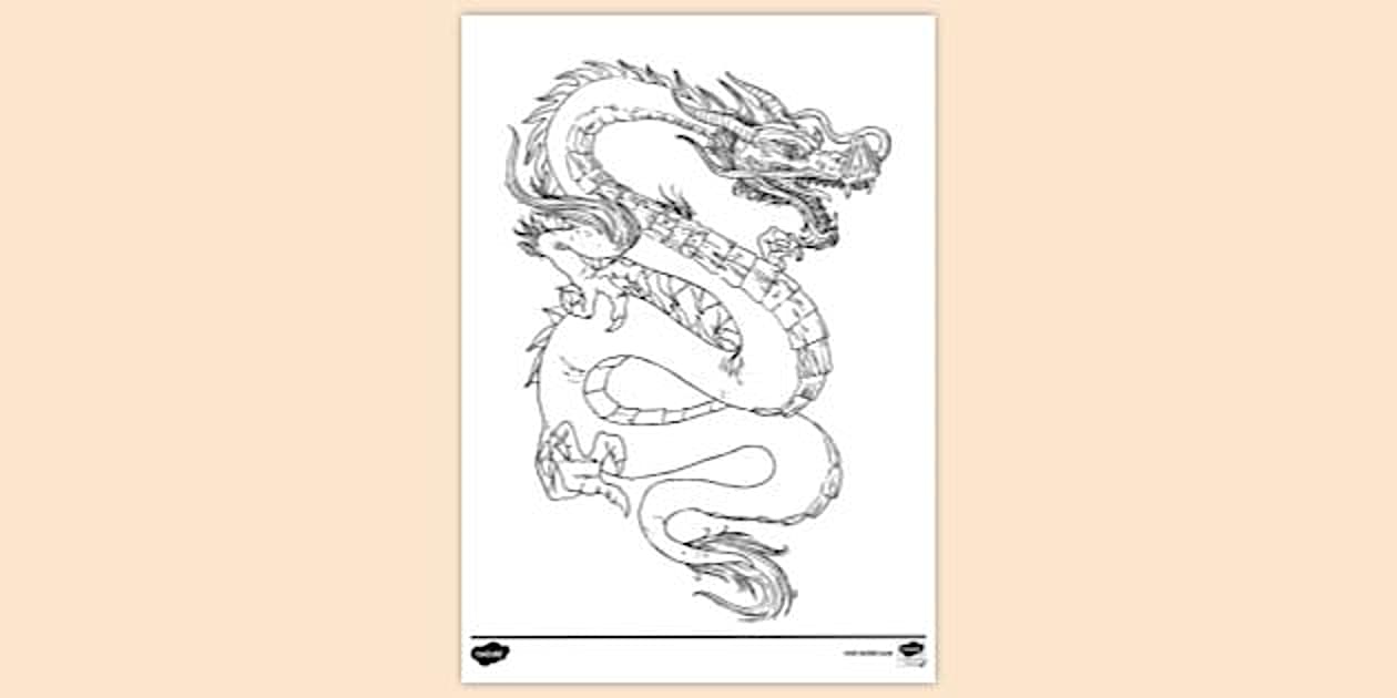 Printable Realistic Dragon Colouring Page | Colouring Sheet