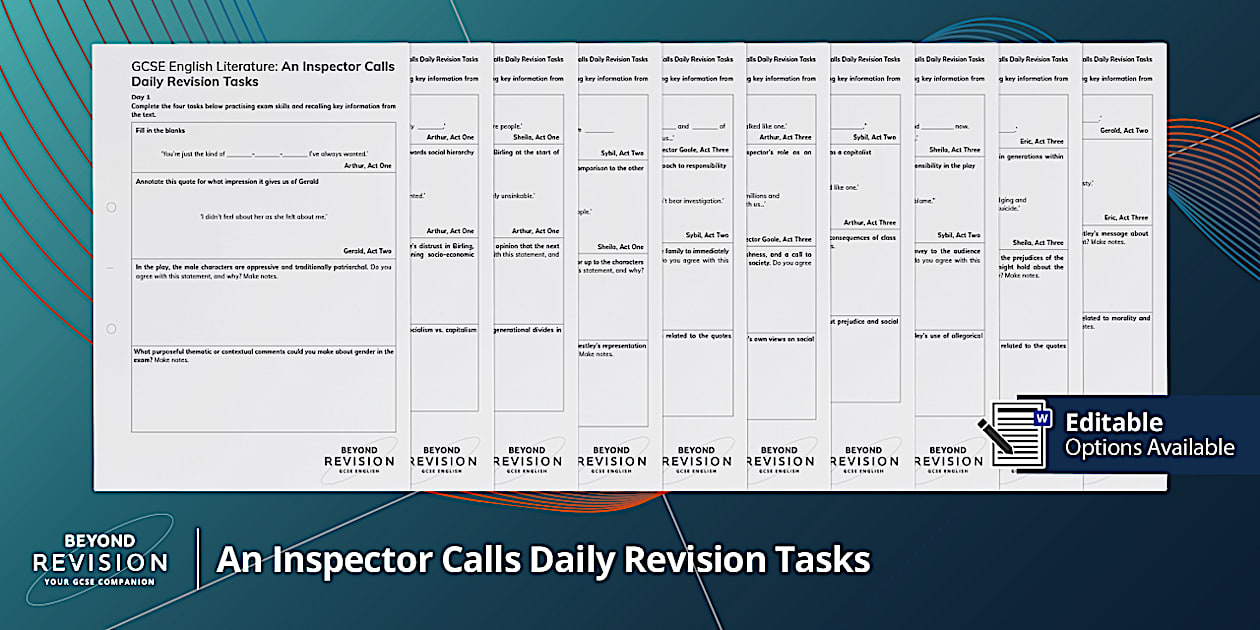An Inspector Calls Daily Revision Tasks - Twinkl
