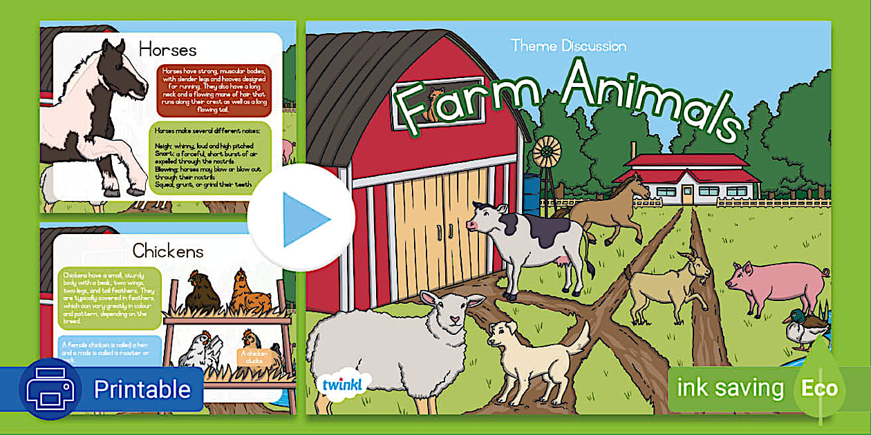 Farm Animals Theme Discussion PowerPoint - Twinkl