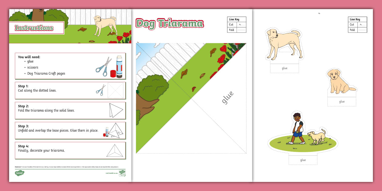 Grade 3 Life Skills Creative Arts Dog Triarama Craft (CAPS)