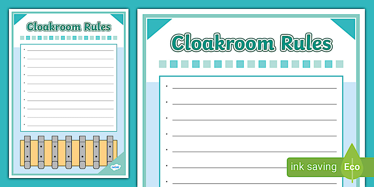 Cloakroom Rules Editable Poster - KS2 (teacher made)