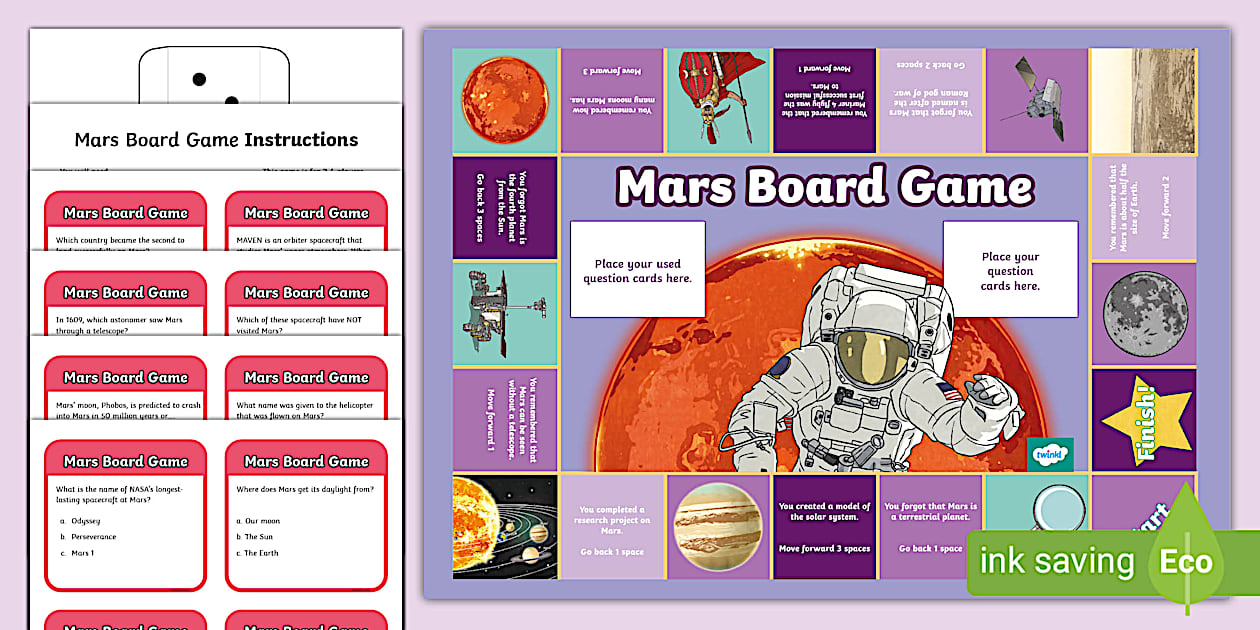 Mars Board Game (l'enseignant a fait) - Twinkl