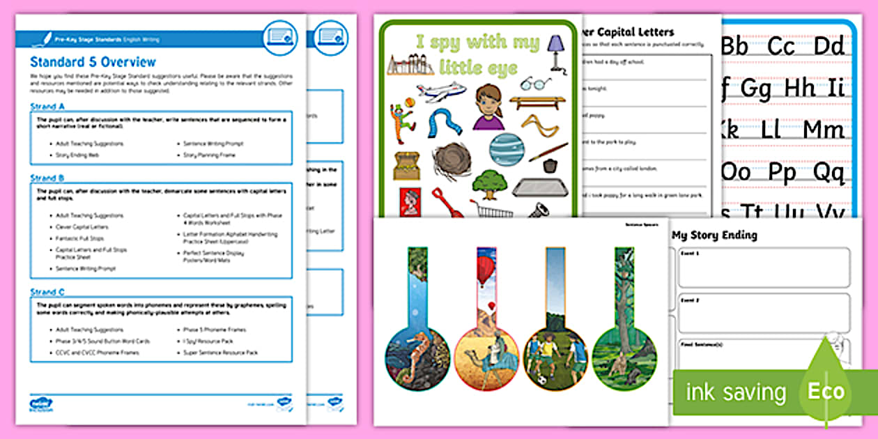 Pre-Key Stage Standards English Writing Standard 5 Complete Resource Pack