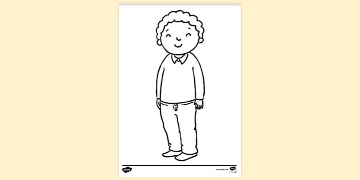 Dressed Boy Colouring Sheet | Colouring Sheets - Twinkl