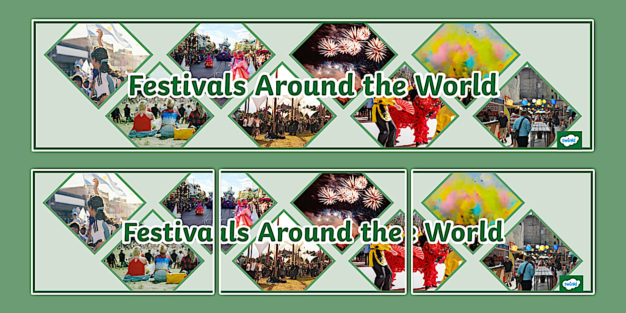 Festivals Around the World Photo Display Banner - Twinkl