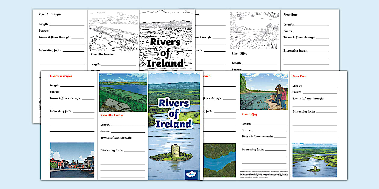 Rivers of Ireland Leaflet Template (Teacher-Made) - Twinkl