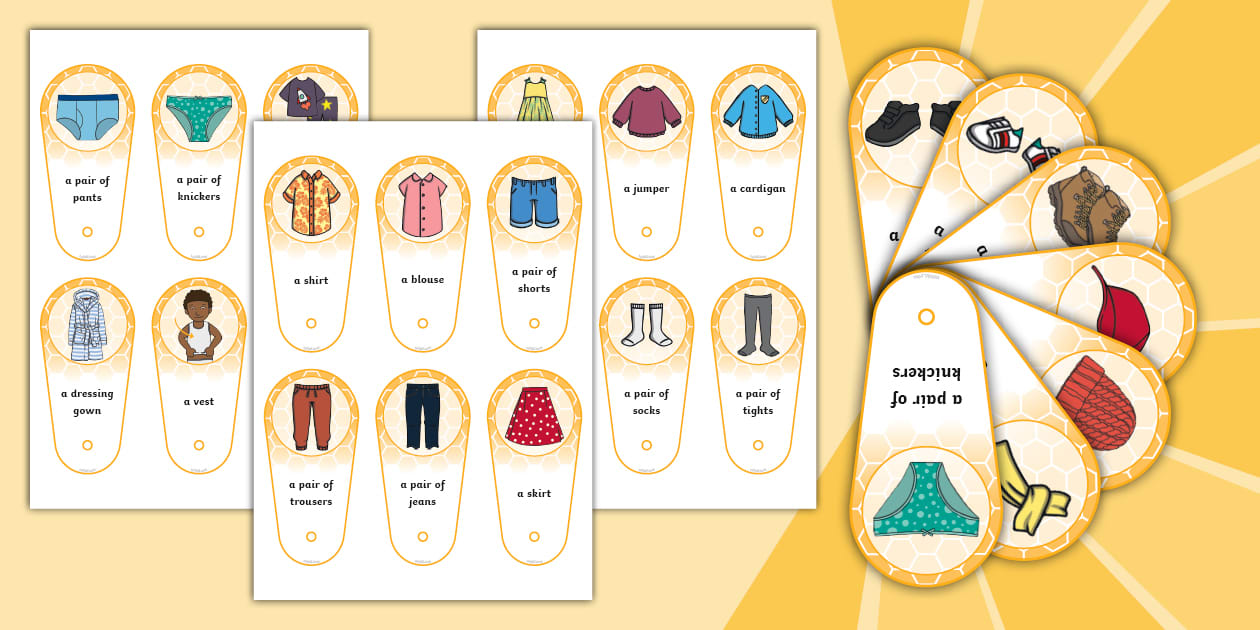 Clothes Word Fan for EAL Learners (Teacher-Made) - Twinkl