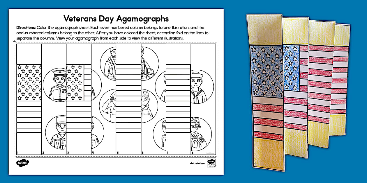 Veterans Day Agamograph Craft (teacher made) - Twinkl