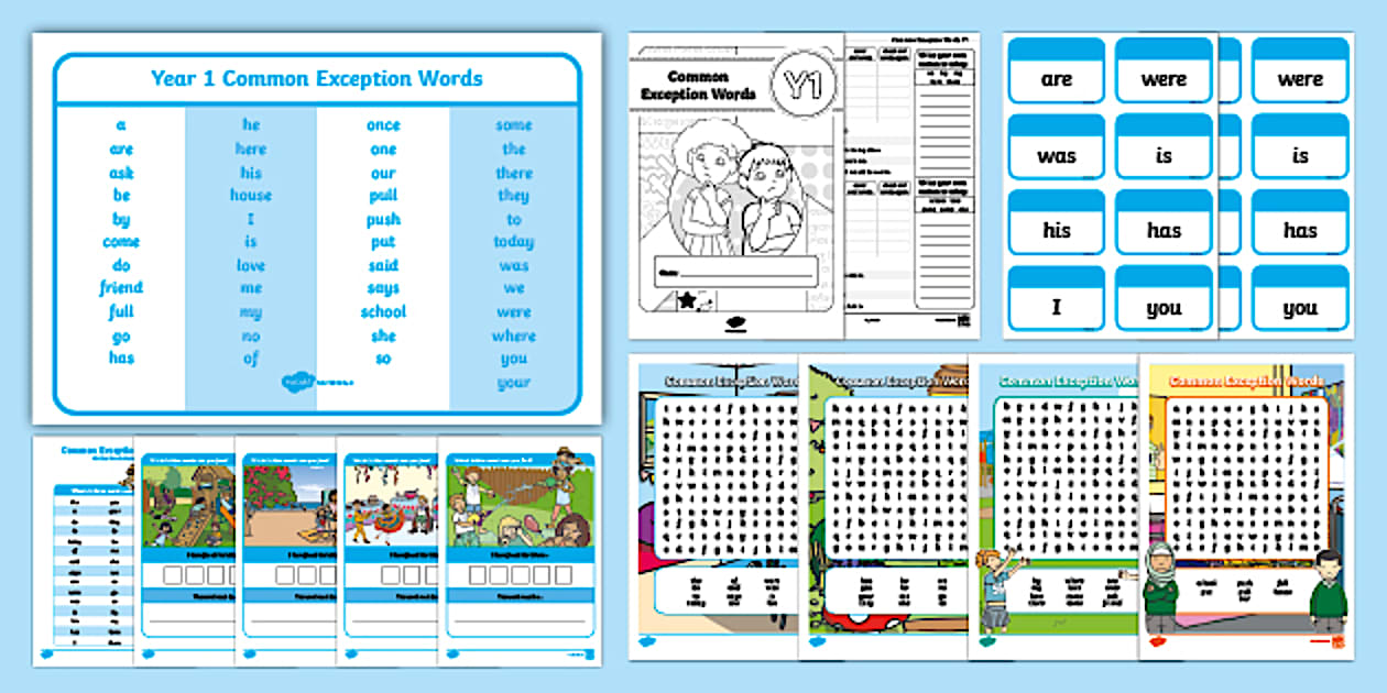 Year 1 Common Exception Words Bumper Resource Pack - Twinkl