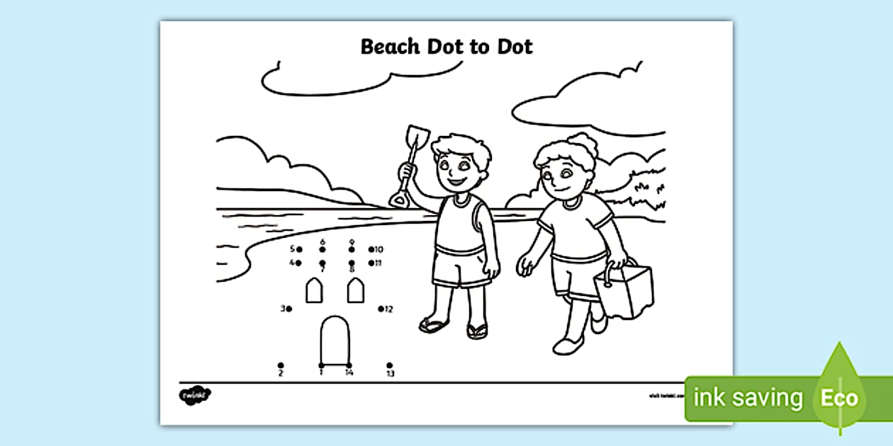Beach Dot-to-Dot Printable | Activities | Twinkl
