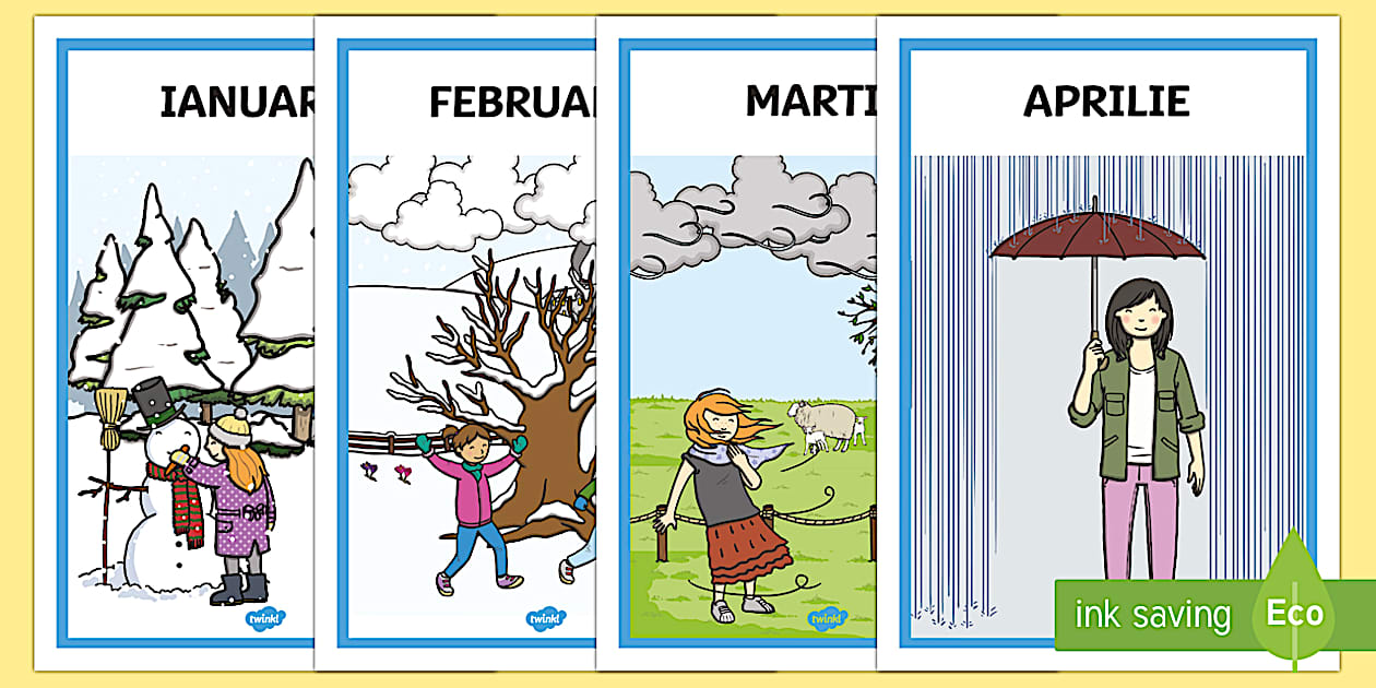 Lunile anului - Planșe (Teacher-Made) - Twinkl