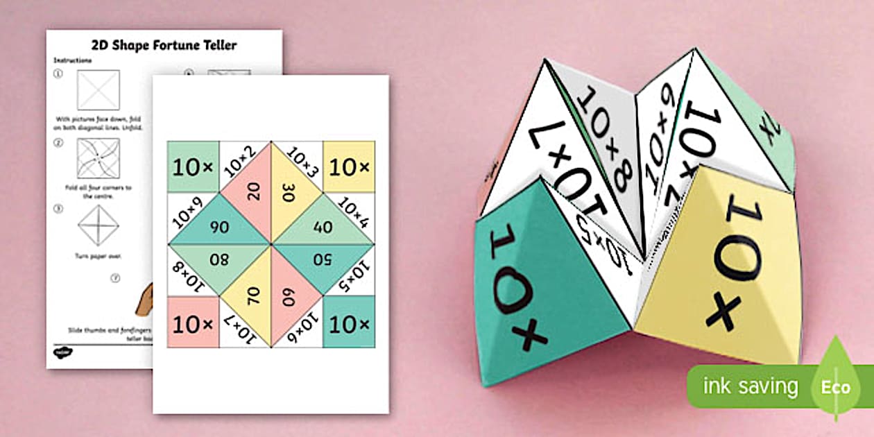 10 Times Table Fortune Teller (teacher made) - Twinkl