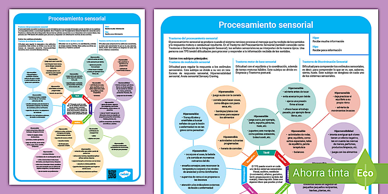 Cartel: Procesamiento sensorial (professor feito) - Twinkl