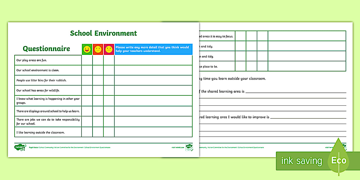 KS1 School Environmental Audit Form | Action Committee