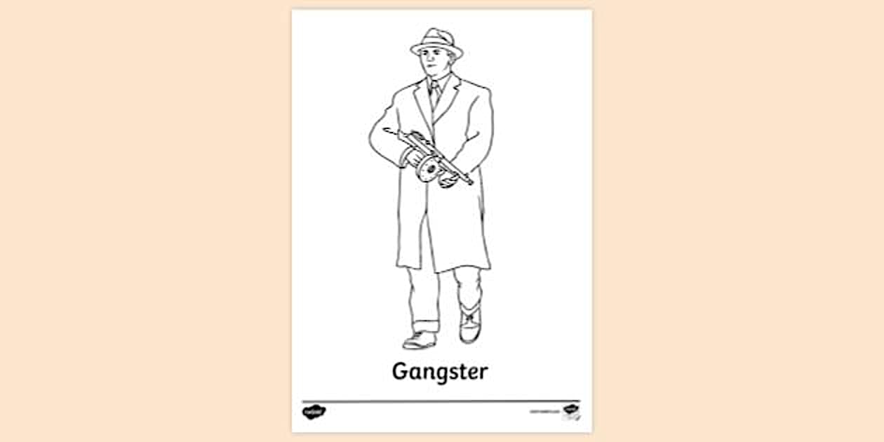 Gangster Cartoon Colouring Page | Colouring Sheets - Twinkl