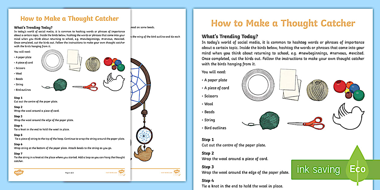 Editable What's Trending Thought Catcher Activity - Twinkl