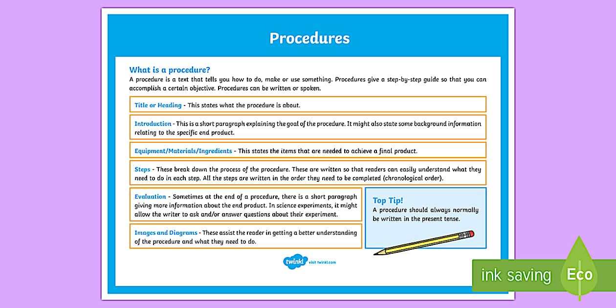 Australia Year 5 and 6 Procedures A4 Display Poster - Twinkl
