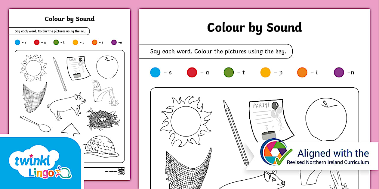 Linguistic Phonics Colour by Sound SATPIN Activity Sheet