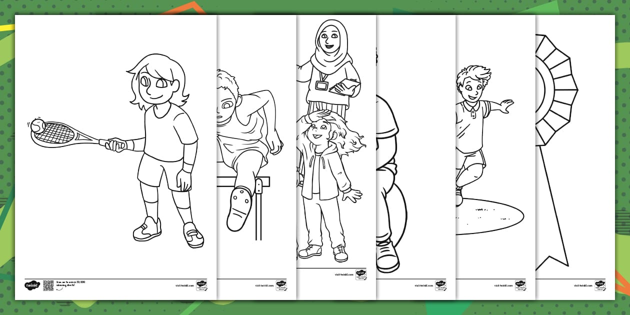 Sports Day Colouring Pages (teacher made) - Twinkl