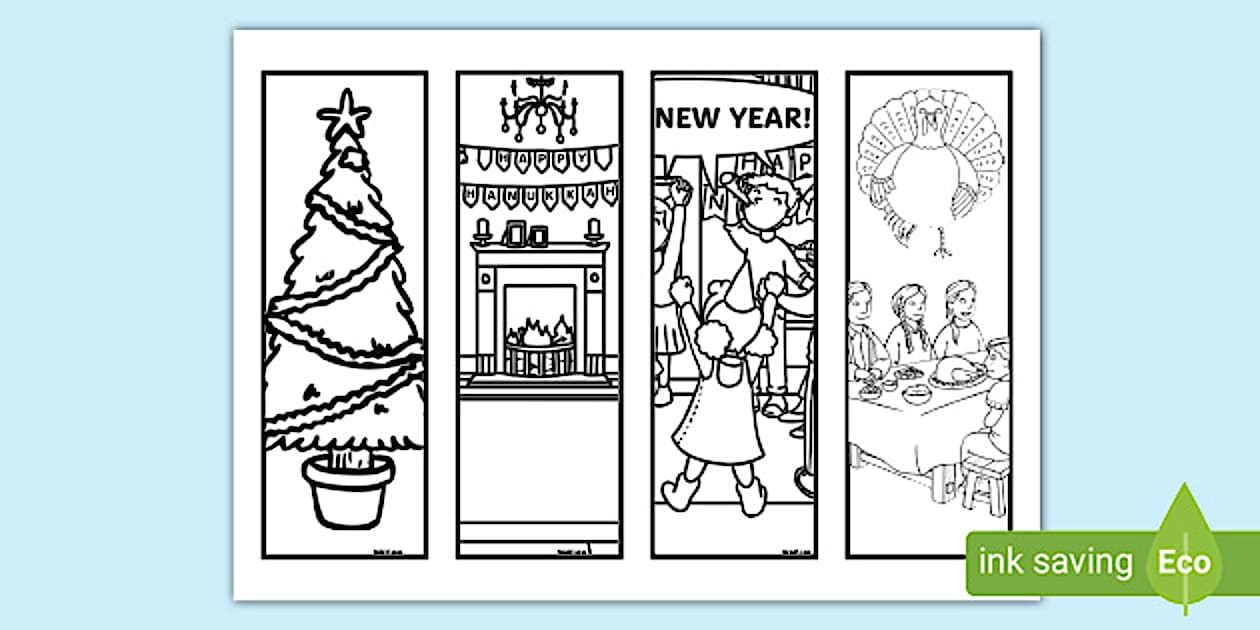 Seasonal Holiday Bookmarks to Colour – Bookmarks – Twinkl