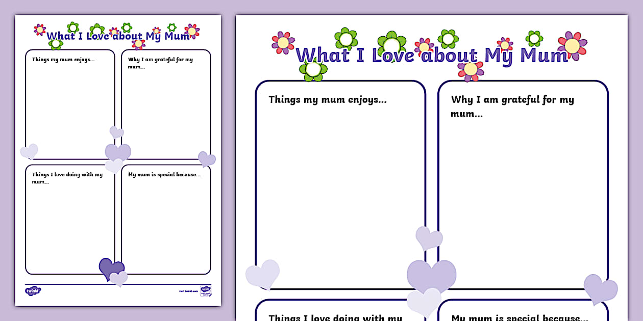 What I Love about My Mum KS1 (Teacher-Made) - Twinkl