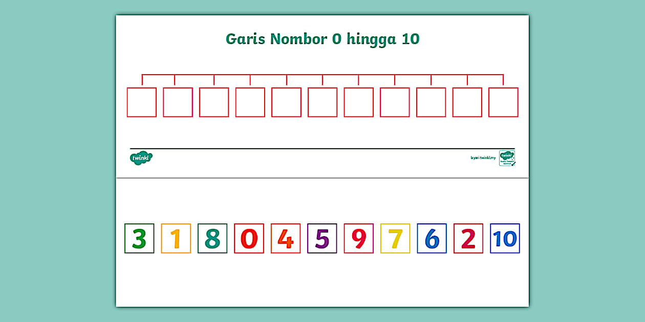 Matematik Prasekolah - Bina Garis Nombor 0 - 10 - Twinkl