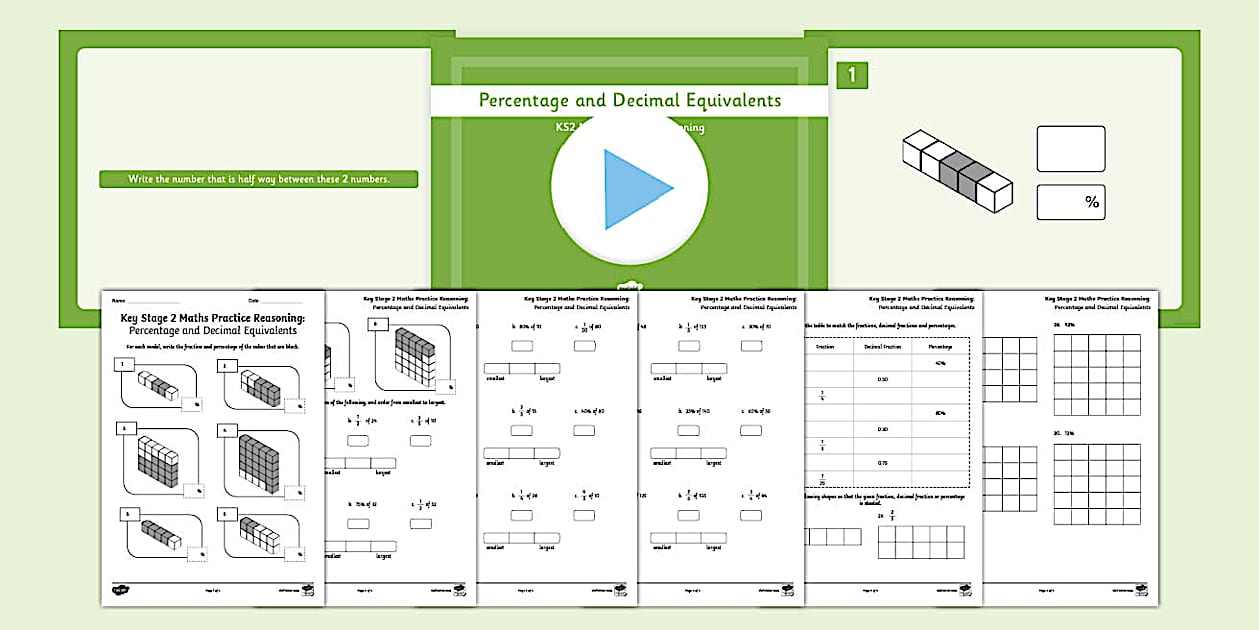 KS2 Reasoning Test Practice Percentage And Decimal Equivalents Resource ...