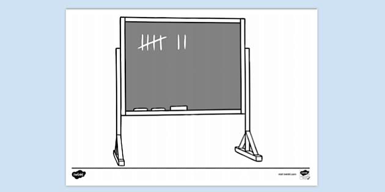 Chalkboard with Tally Chart Colouring | Colouring Sheets