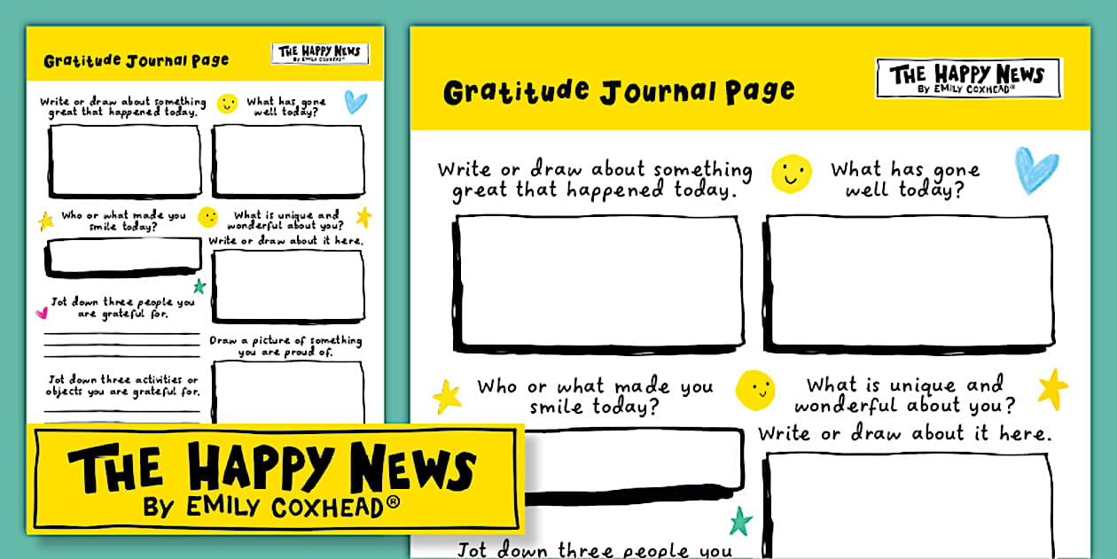 Printable Gratitude Journal Page | The Happy Newspaper