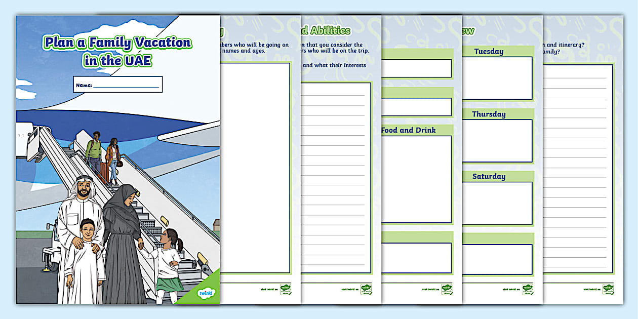 Plan a Family Vacation - UAE Families (teacher made)