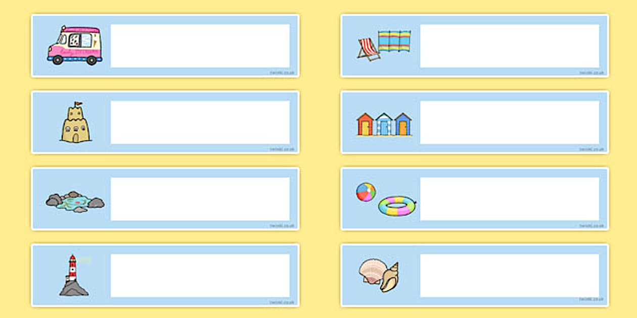 Seaside Themed Editable Gratnells Tray Labels - Twinkl