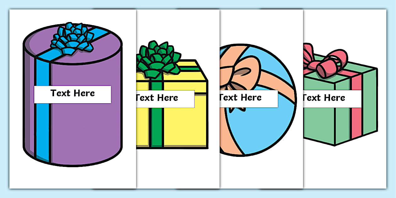 Editable Christmas present pictures - Classroom Display