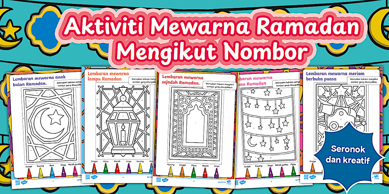 Aktiviti Mewarna Ramadan Mengikut Nombor