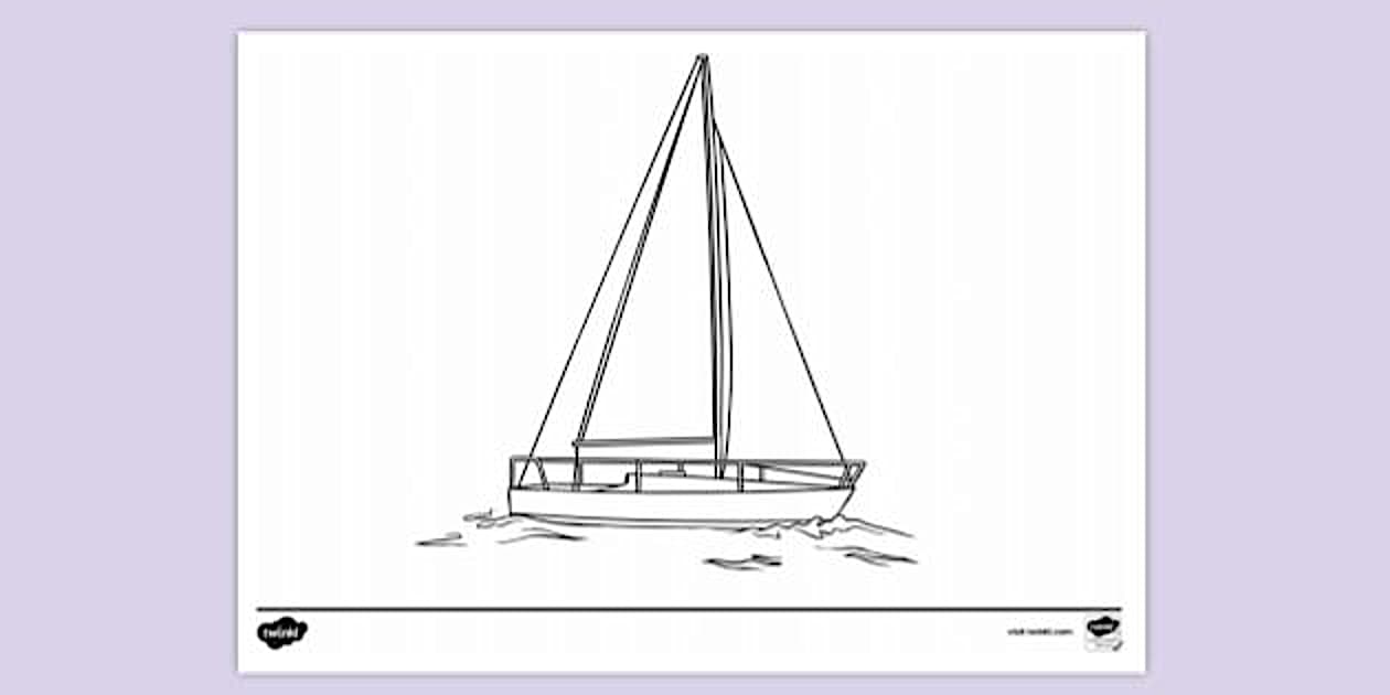 Sail Boat Colouring Sheet (teacher made) - Twinkl
