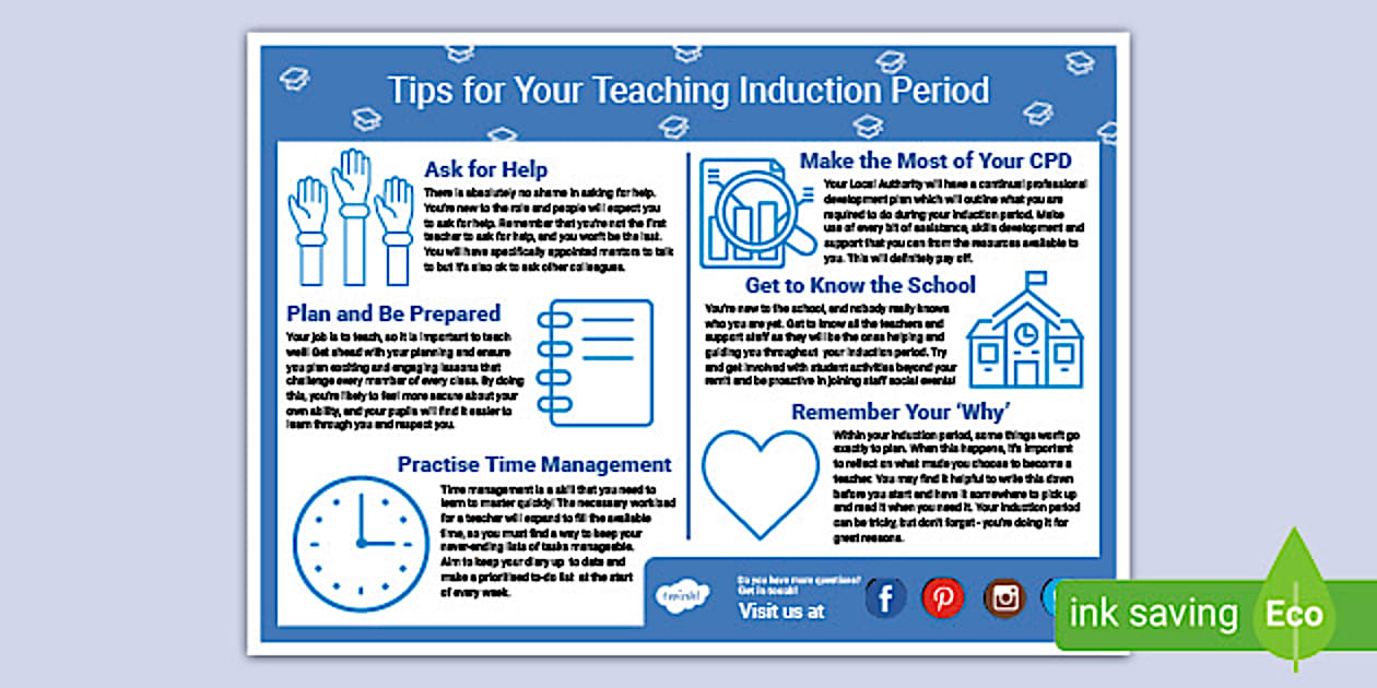 Tips for Your Teaching Induction Period Infographic - Twinkl