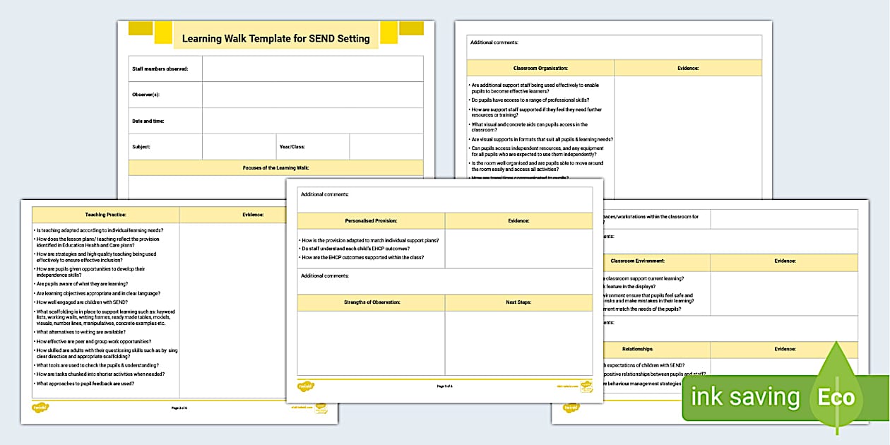 Learning walk Template for SEND setting (teacher made)